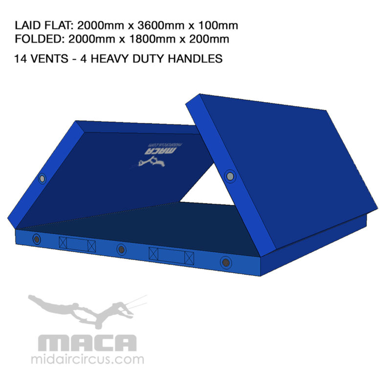 Folding Landing Mat 3600 x 2000 x 100mm - 3 Way | MACA Aerial Circus ...